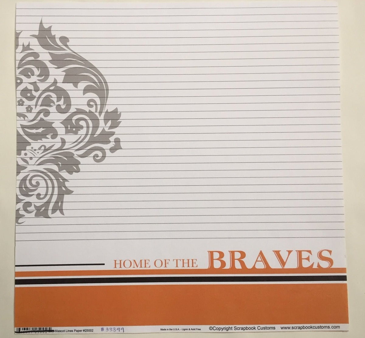 Home of the Braves Lines Paper – Priceless Scrapbooks