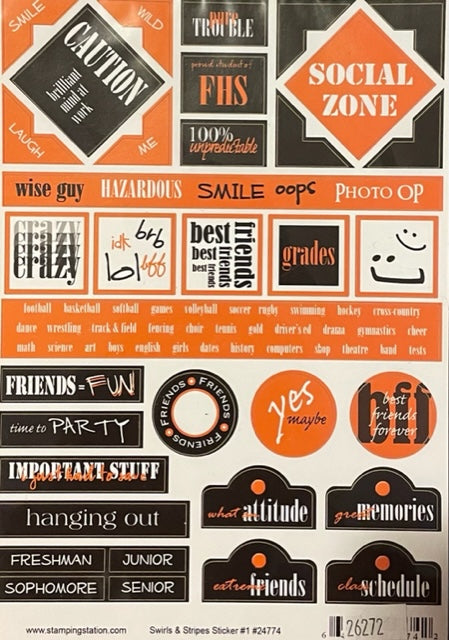 Flathead High School Swirls & Stripes Stickers – Priceless Scrapbooks